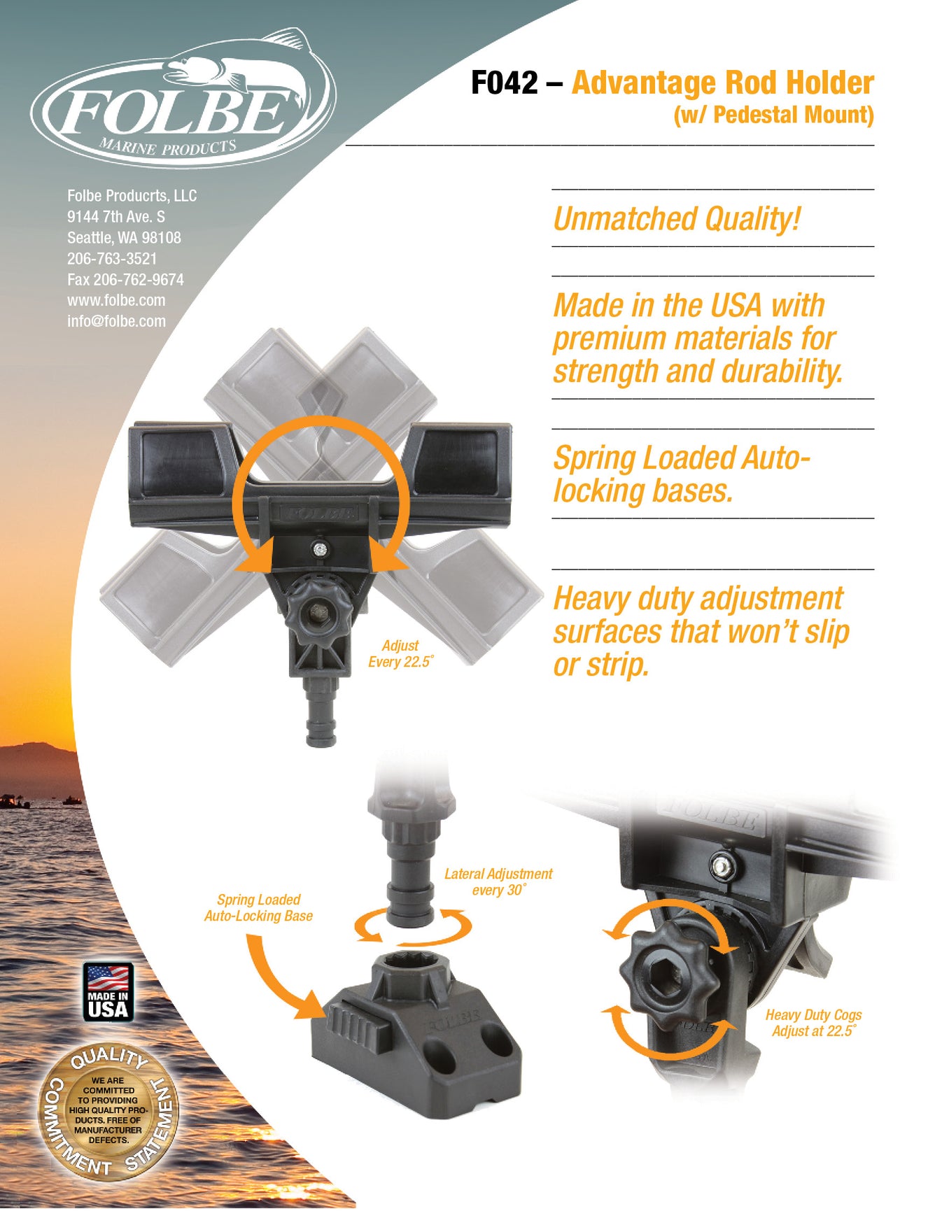 F042 - Advantage Rod Holder - Pedestal Mount – Folbe Products, LLC