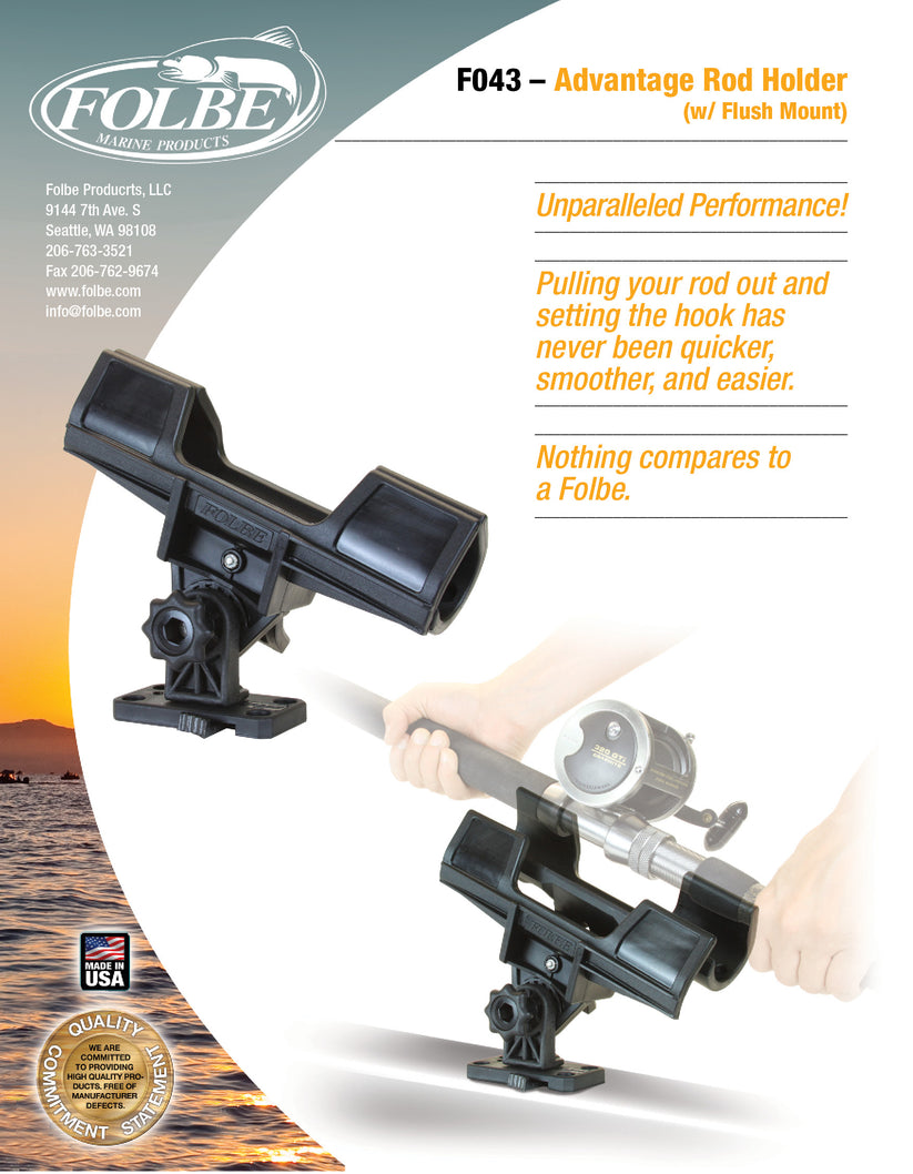 F043 - Advantage Rod Holder - Flush Mount – Folbe Products, LLC