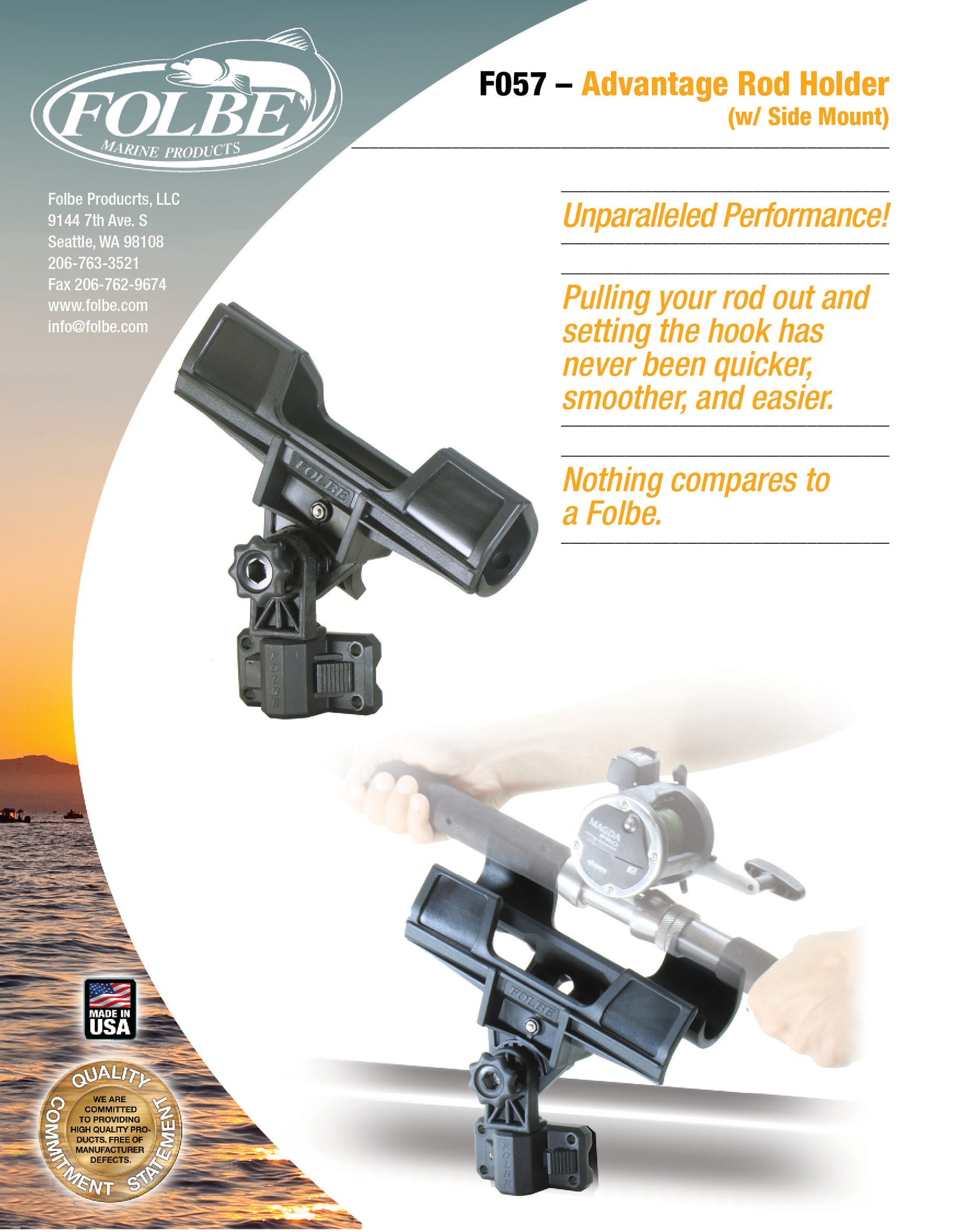 F057 - Advantage Rod Holder - Side Mount – Folbe Products, LLC